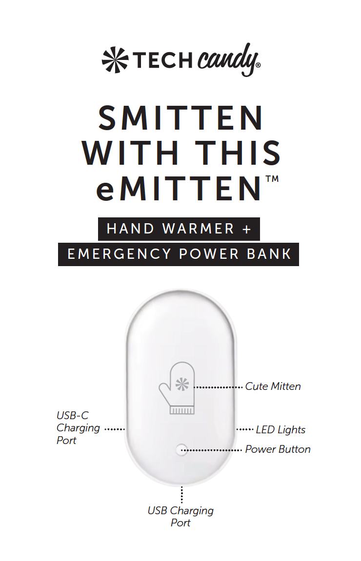 Smitten With This eMitten Hand Warmer + Power Bank : Platinum – Tech Candy