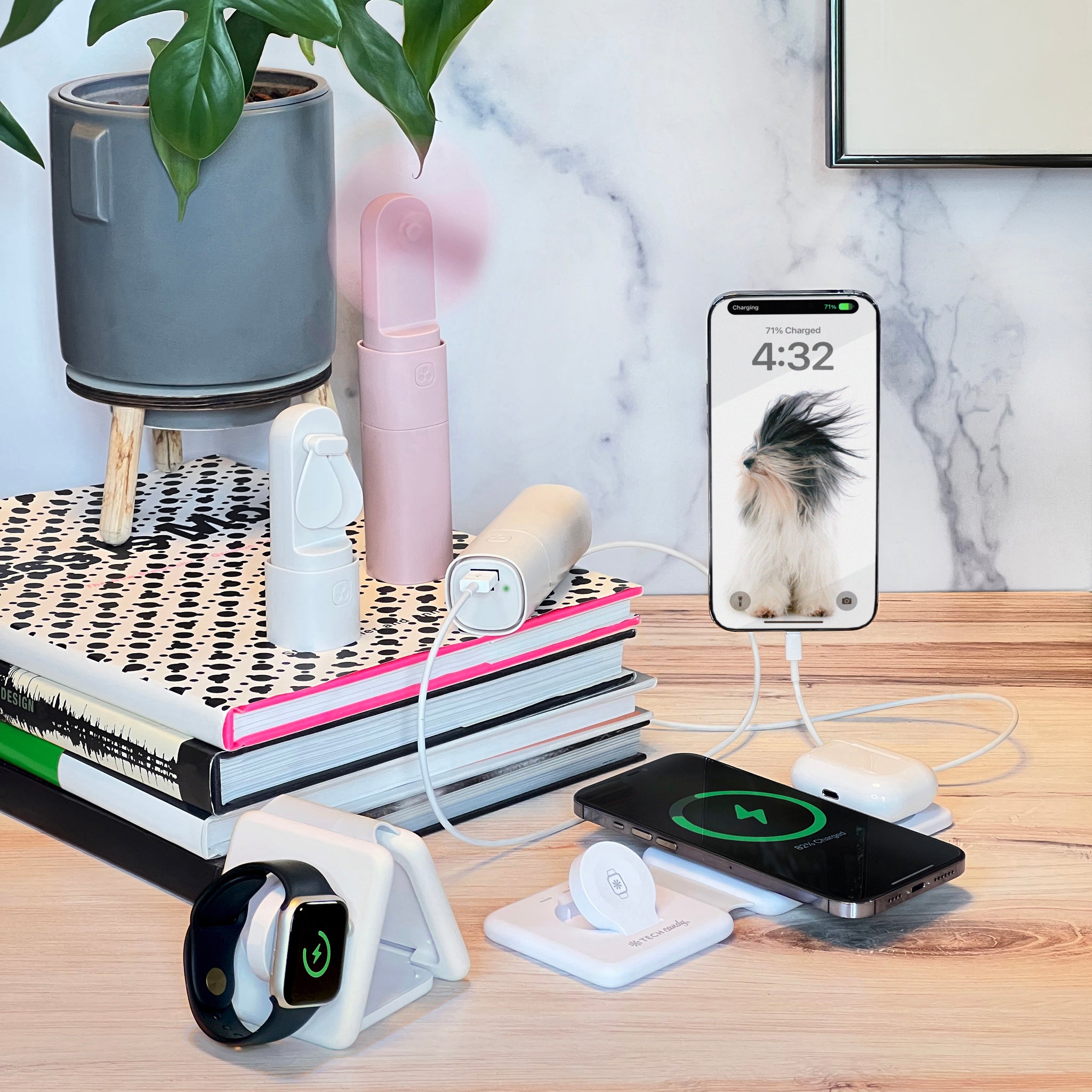 Easy Breezy Portable Fan & Power Bank : Natural – Tech Candy