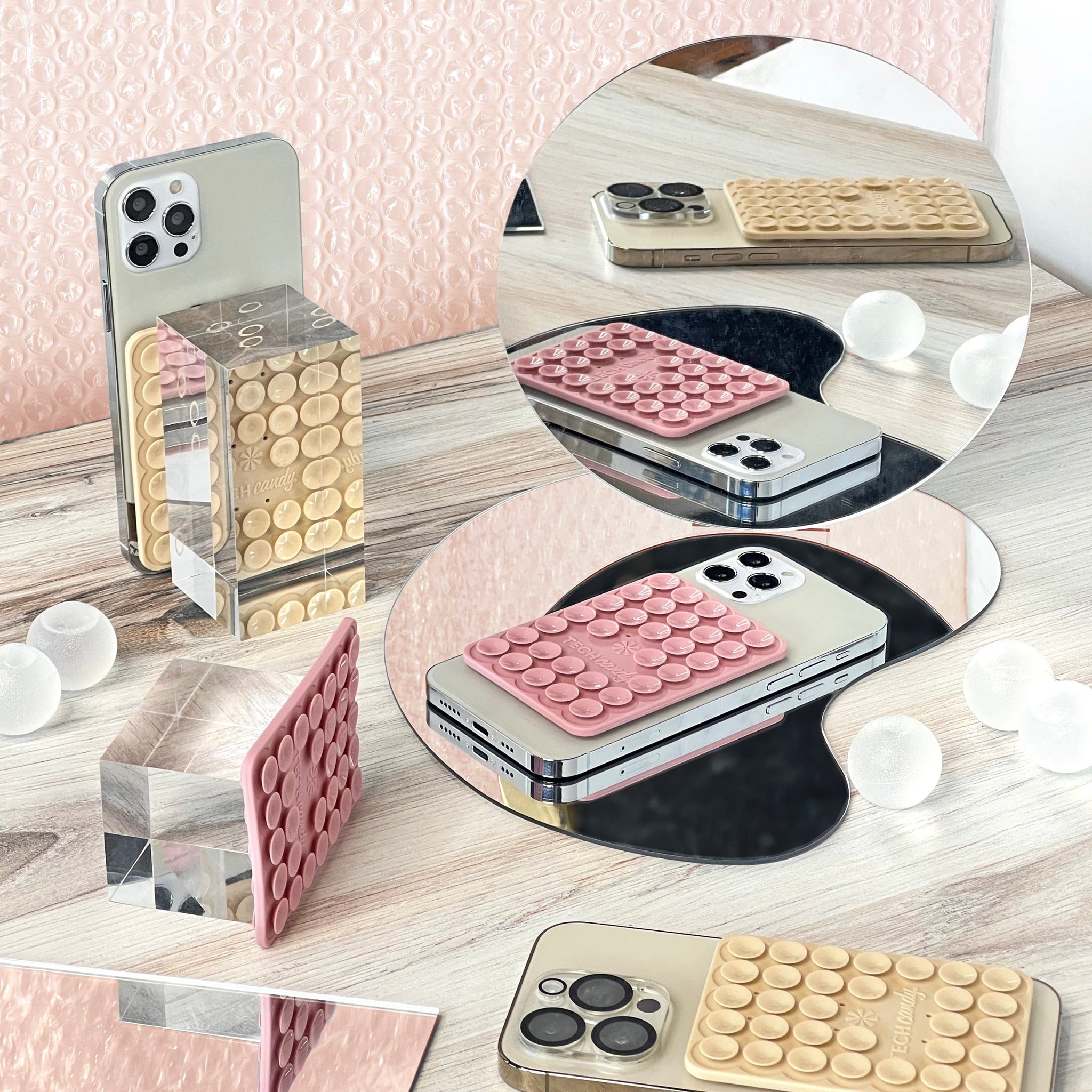 Stick 'Em Up 2-Sided Phone Suction Pad : Natural – Tech Candy