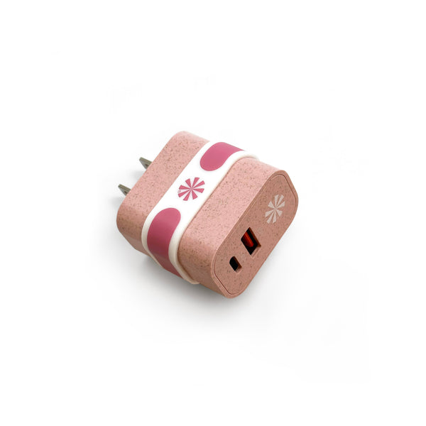 Double Play Eco Wall Power Adapter : Pink – Tech Candy